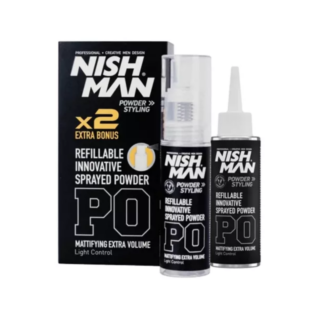 Nishman P0 x2 Refillable Spray Styling Powder — MCR Barber Supplies